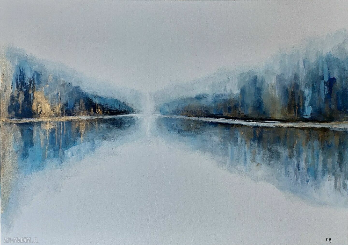 Las Obraz Akrylowy Formatu 70/50 cm - Oryginalne, płótno akryl, obrazy dom: złote szare ...