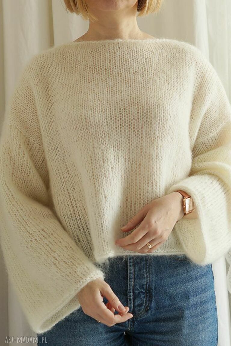 handmade - Lekki Sweter Oversize - Nietypowe Swetry ღ art-Madam.pl