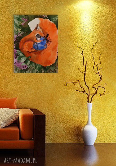 lisie sny" obraz akwarelami i piórkiem artystki plastyka adriany laube ...