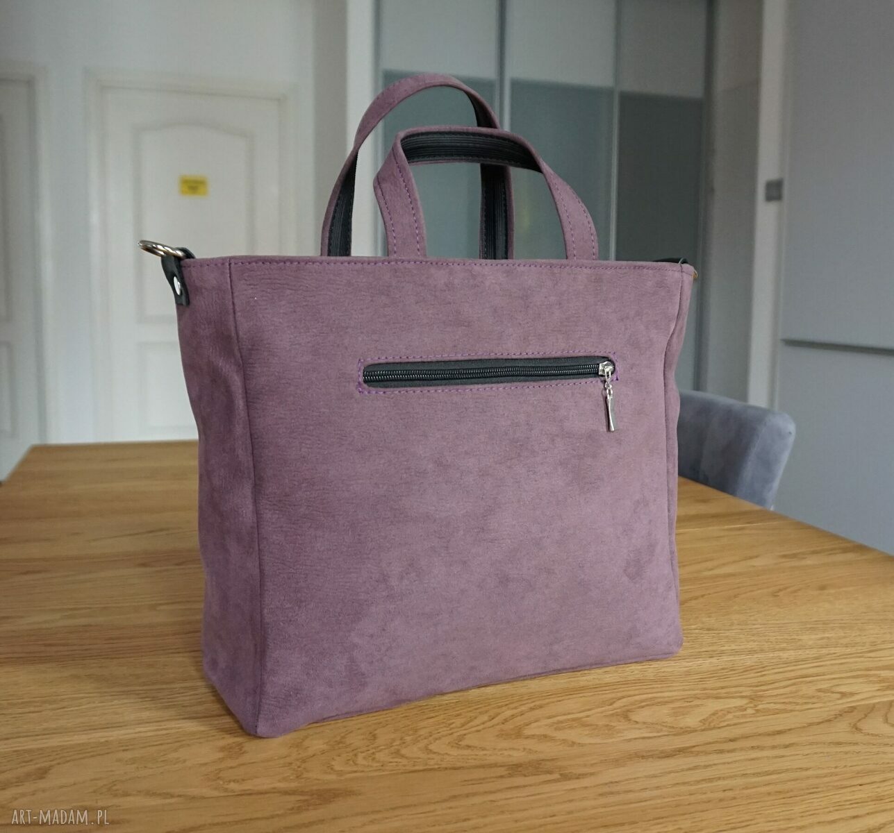 magosha office A4 kolor wrzosowy fioletowy gruby eko nubuk ღ art-Madam.pl