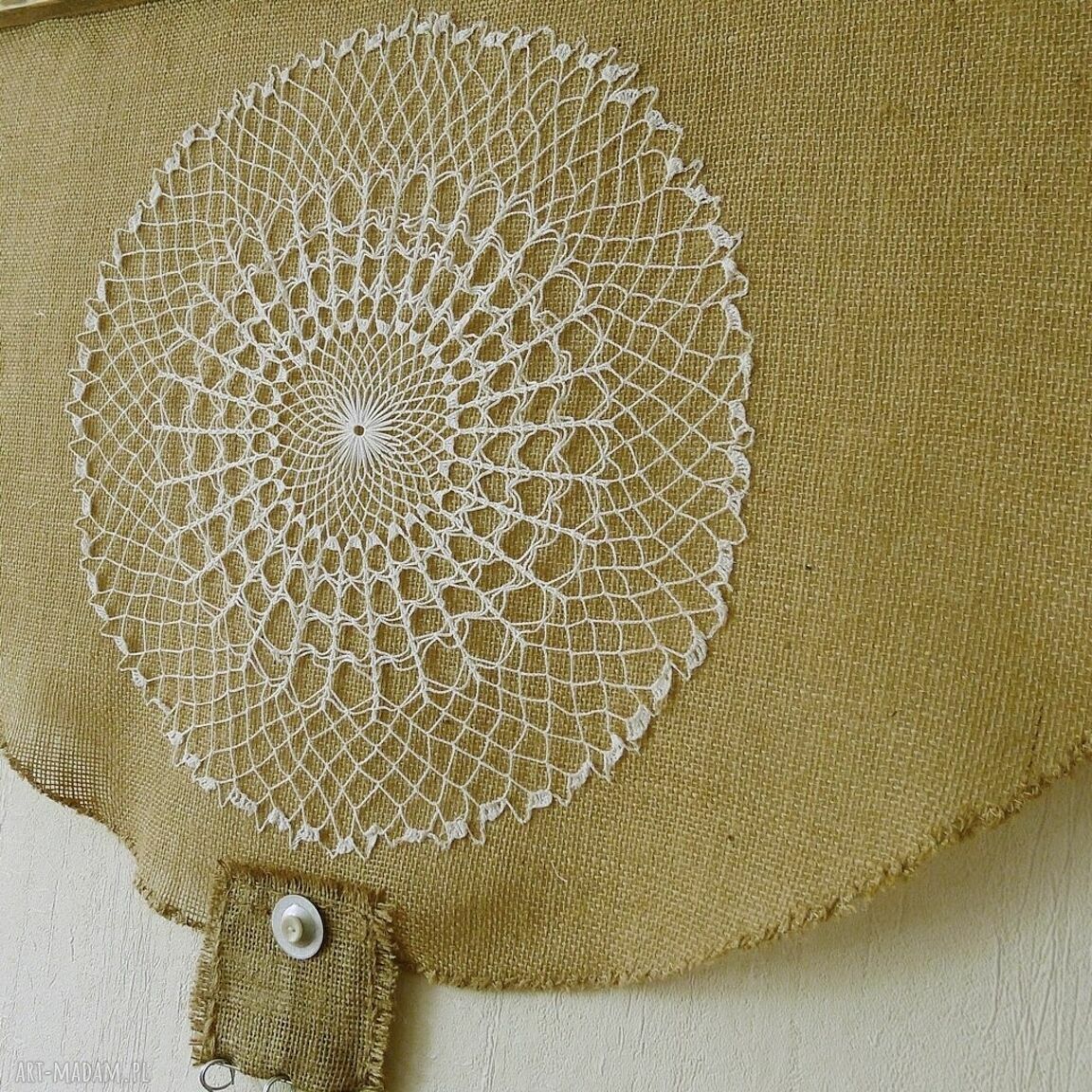 Makata Dekoracja Ścienna z Tkaniny i Drewna Wabi Sabi /7/ ღ art-Madam.pl