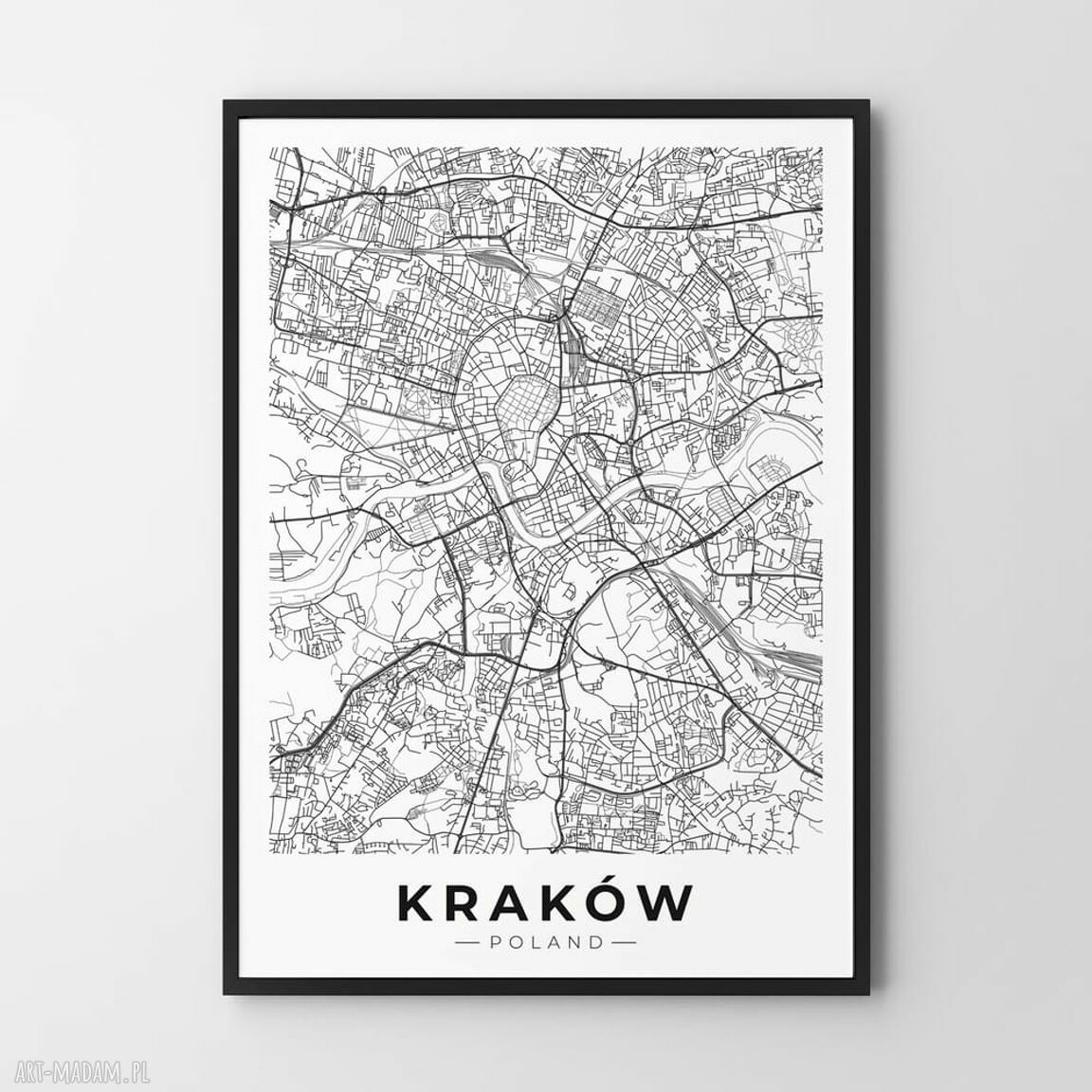 Plakat Mapa Krakowa Format 50x70 cm - Hogstudio ღ art-Madam.pl