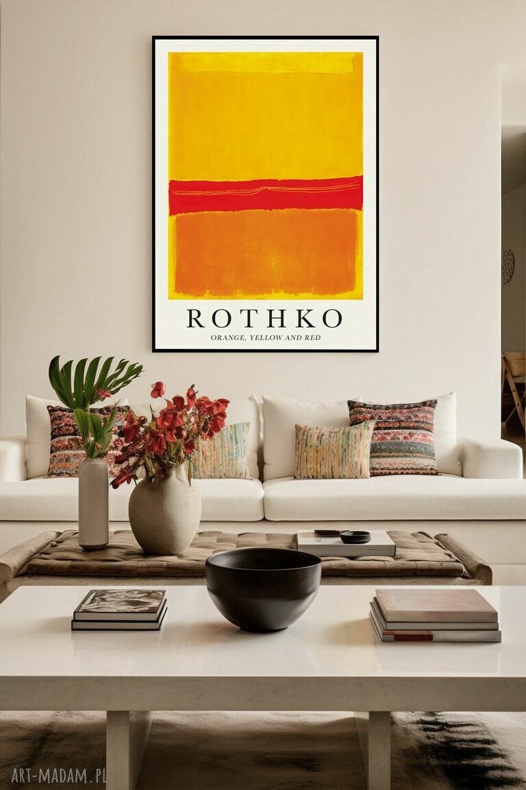 plakat mark rothko yellow red orange format A4 - intrygujące ღ art-Madam.pl