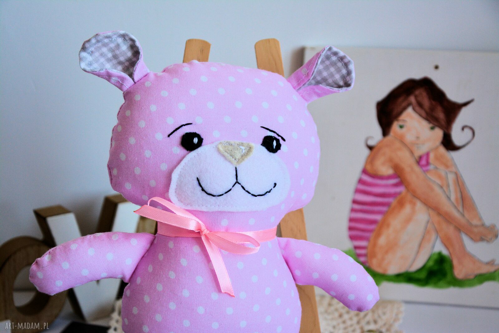 miś kuleczka asia 26 cm - awangardowe maskotki dla dziecka ღ art-Madam.pl