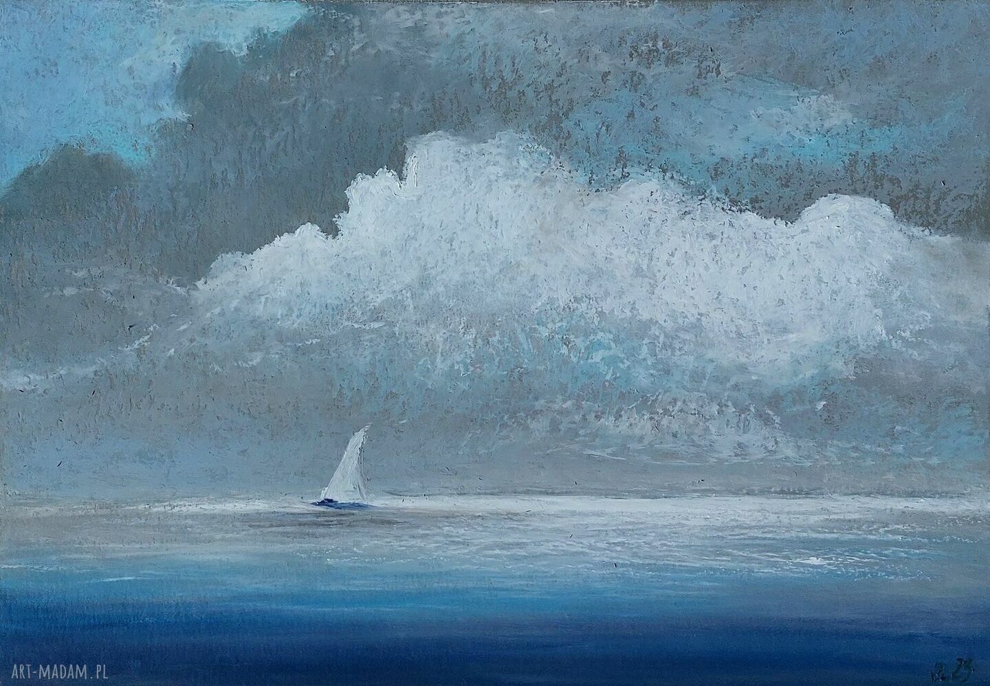morze rysunek pastelami olejnymi a4 ღ art-Madam.pl