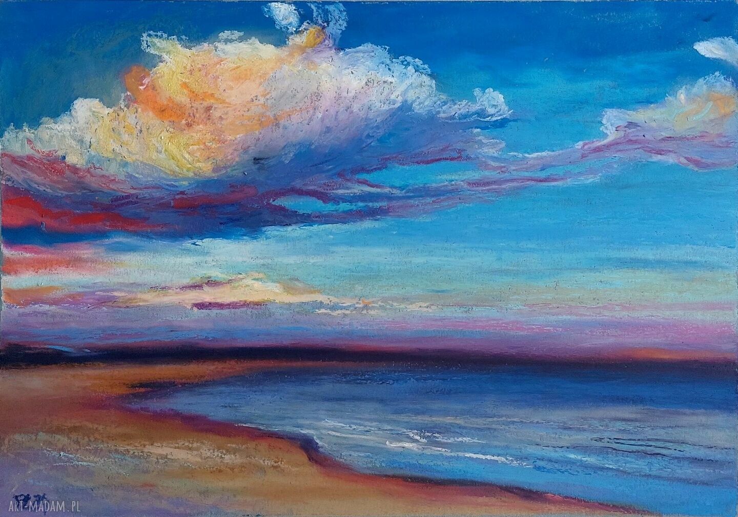 Morze Rysunek A4 Pastele Olejne - Obrazy ღ art-Madam.pl