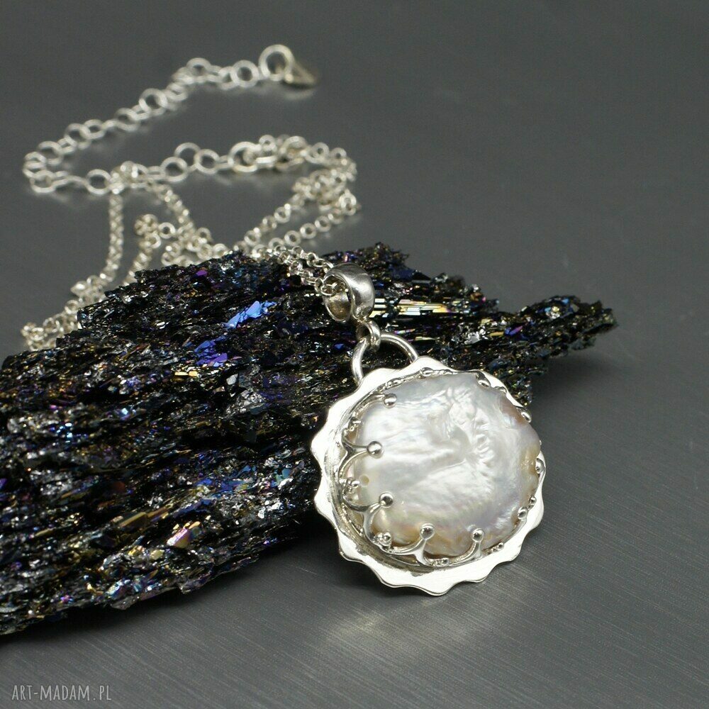 perła naturalna wisiorek "gwendelin" z romantyczny ღ art-Madam.pl
