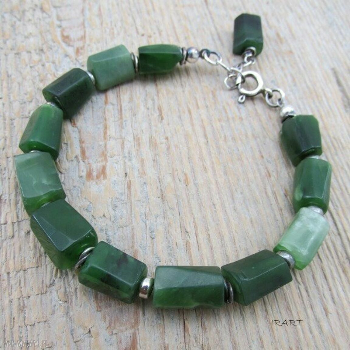 nefryt bransoletka z nieregularnych bryłek - irart