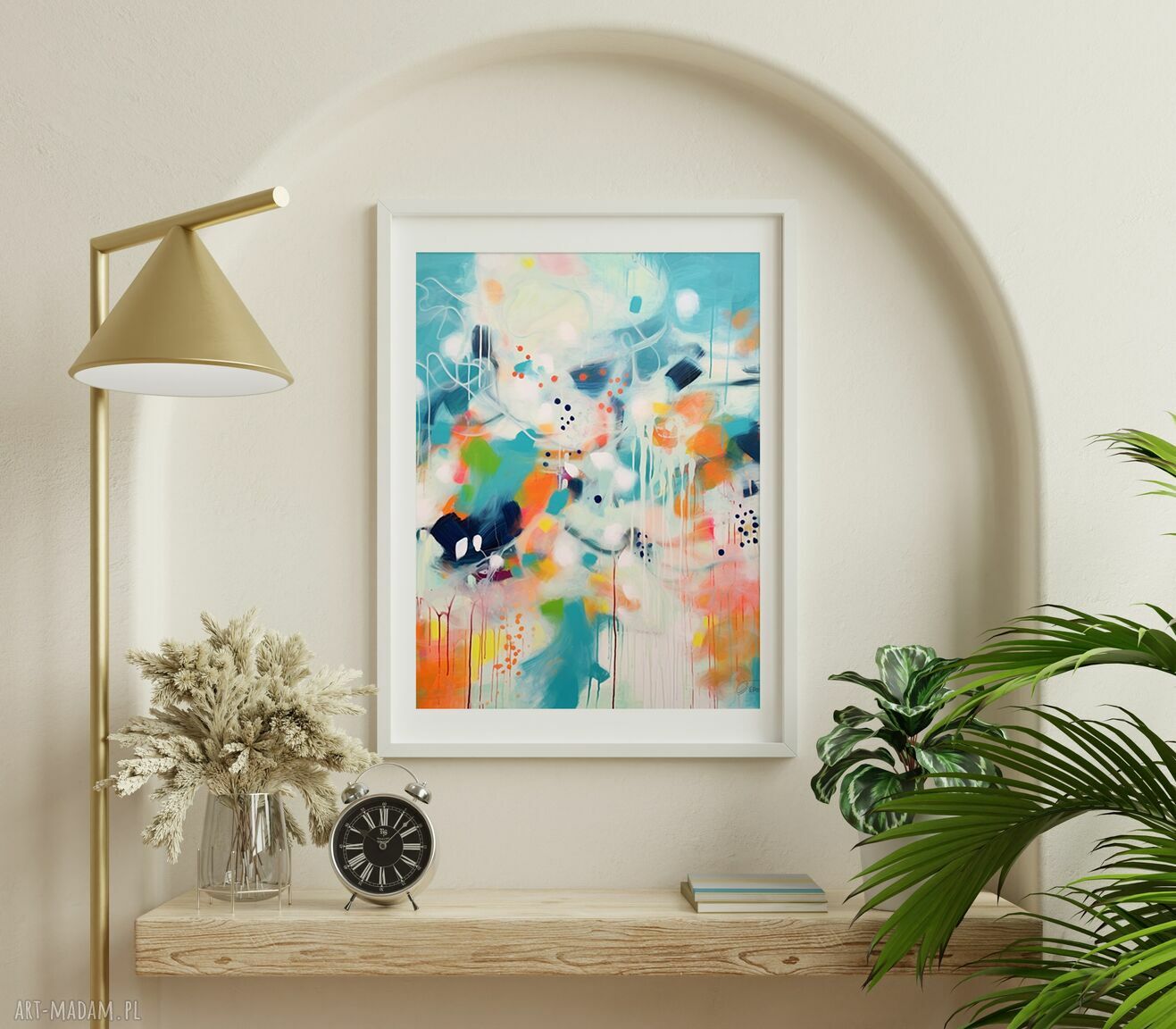 niebieski obraz abstrakcyjny plakat ekspresyjna 30x40cm ღ art-Madam.pl