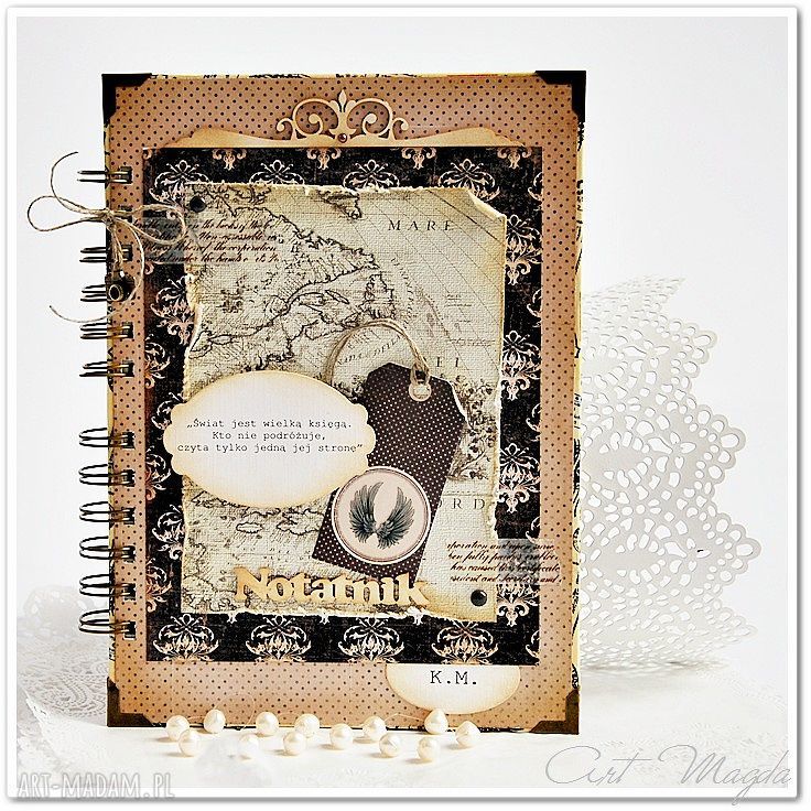 notatnik dla mężczyzny - nietypowe scrapbooking notesy - Art ღ art-Madam.pl