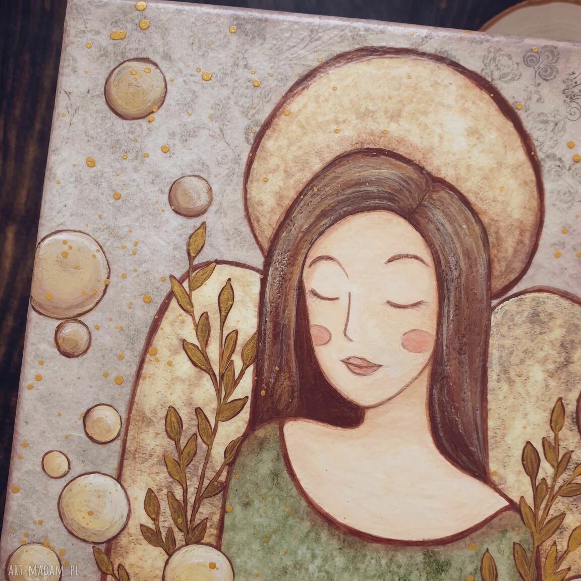 niekonwencjonalne obrazy obraz anioł w kolorach ziemi ღ art-Madam.pl