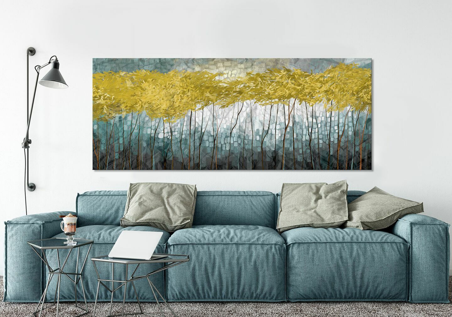 obrazy - obraz drukowany na płótnie z drzewami w odcieniach