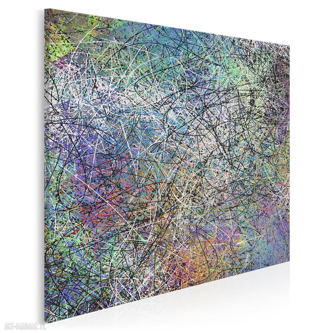 obraz na płótnie abstrakcja linie w kwadracie 80x80 cm 38902