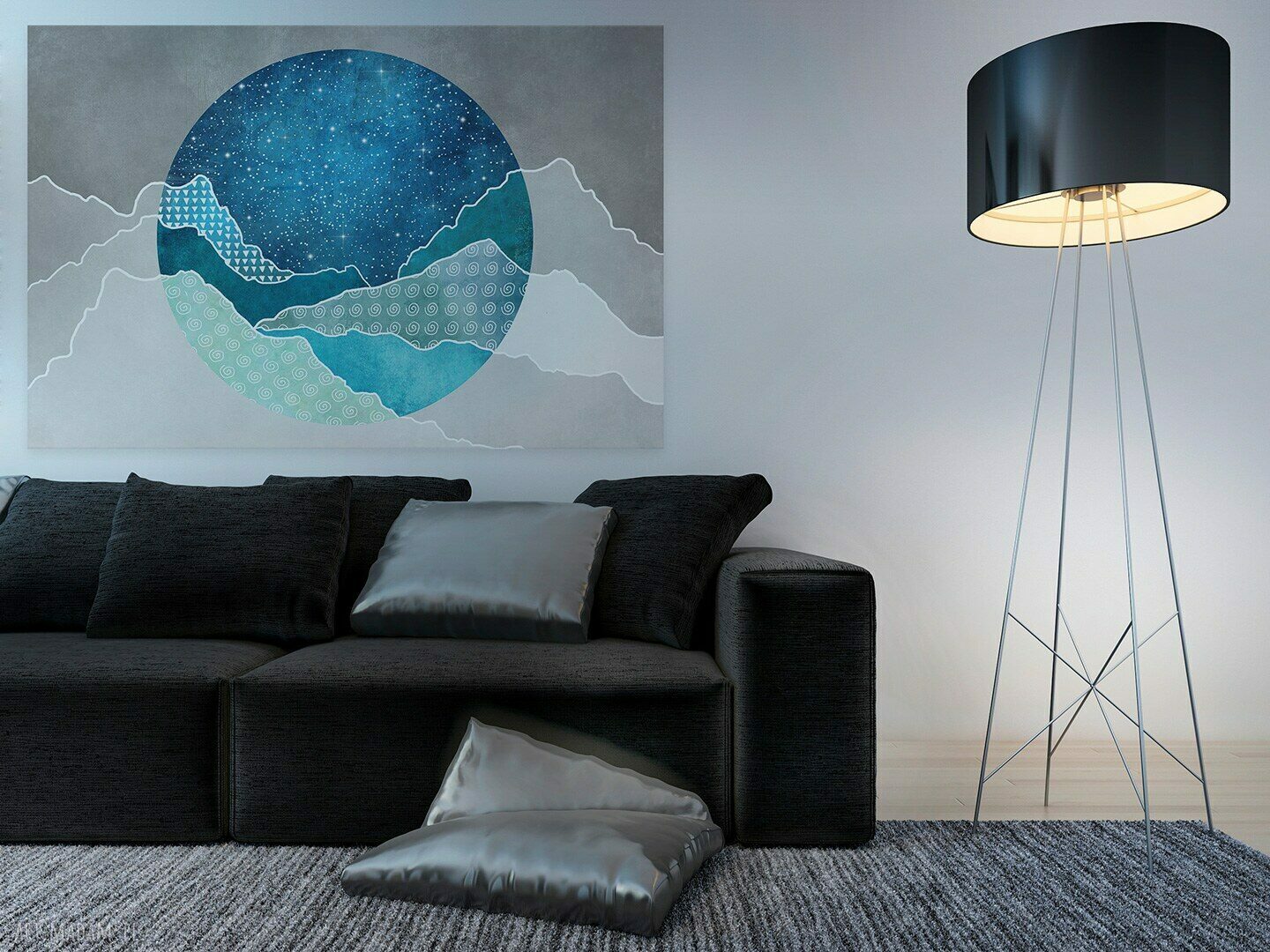 Obraz na Płótnie Kosmos Wzory Abstrakcja Gwiazdy 120x80 cm 82801 ღ art-Madam.pl