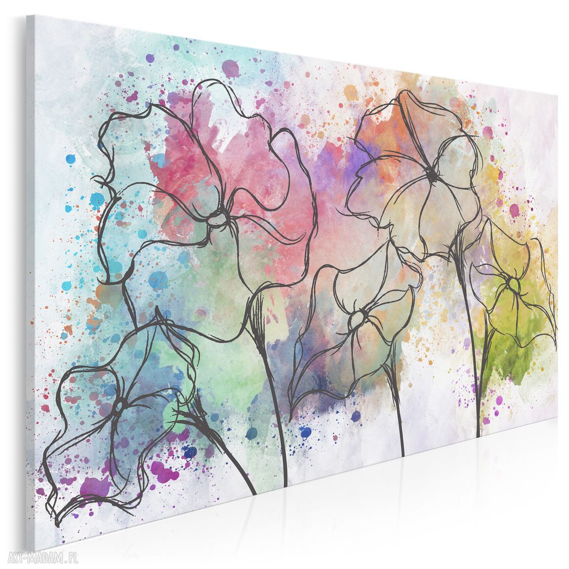 unikalne obrazy - obraz na płótnie kwiaty akwarele 120x80