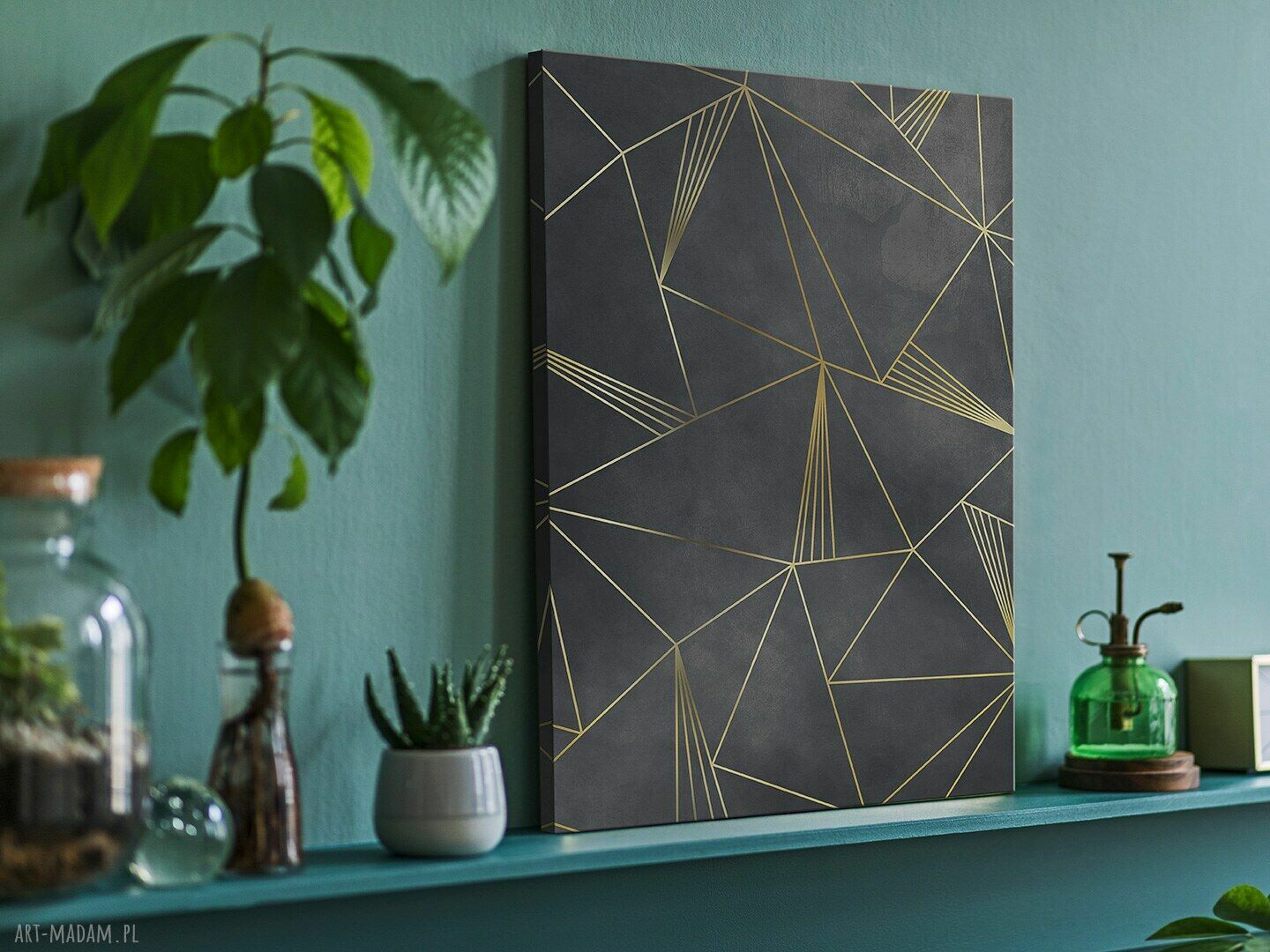 obraz na płótnie art deco linie nowoczesny w pionie 50x70 cm ღ art-Madam.pl