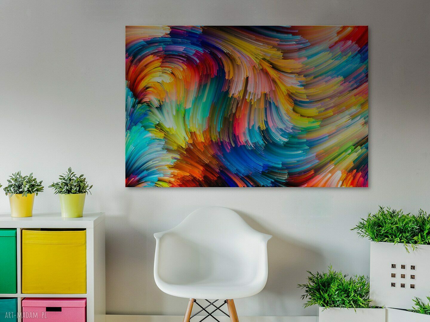 obraz na płótnie kolorowe linie 150x100 cm 20901 ღ art-Madam.pl