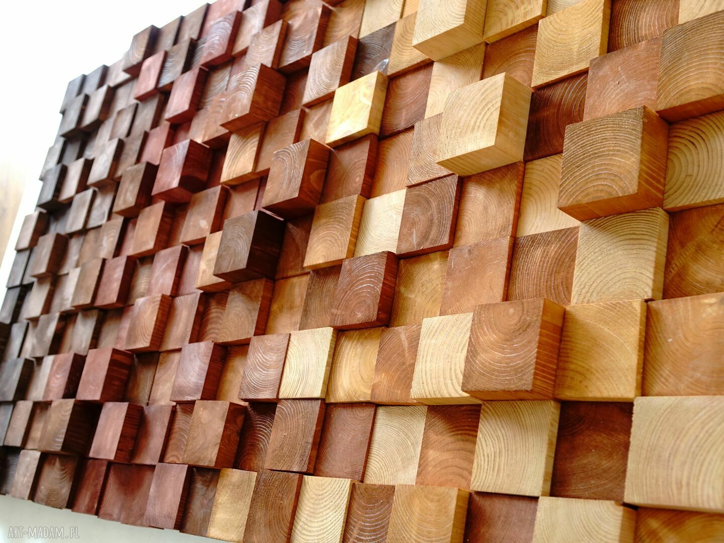 obraz z kawałków drewna mozaika trójwymiarowa z dekoracyjny ღ art-Madam.pl