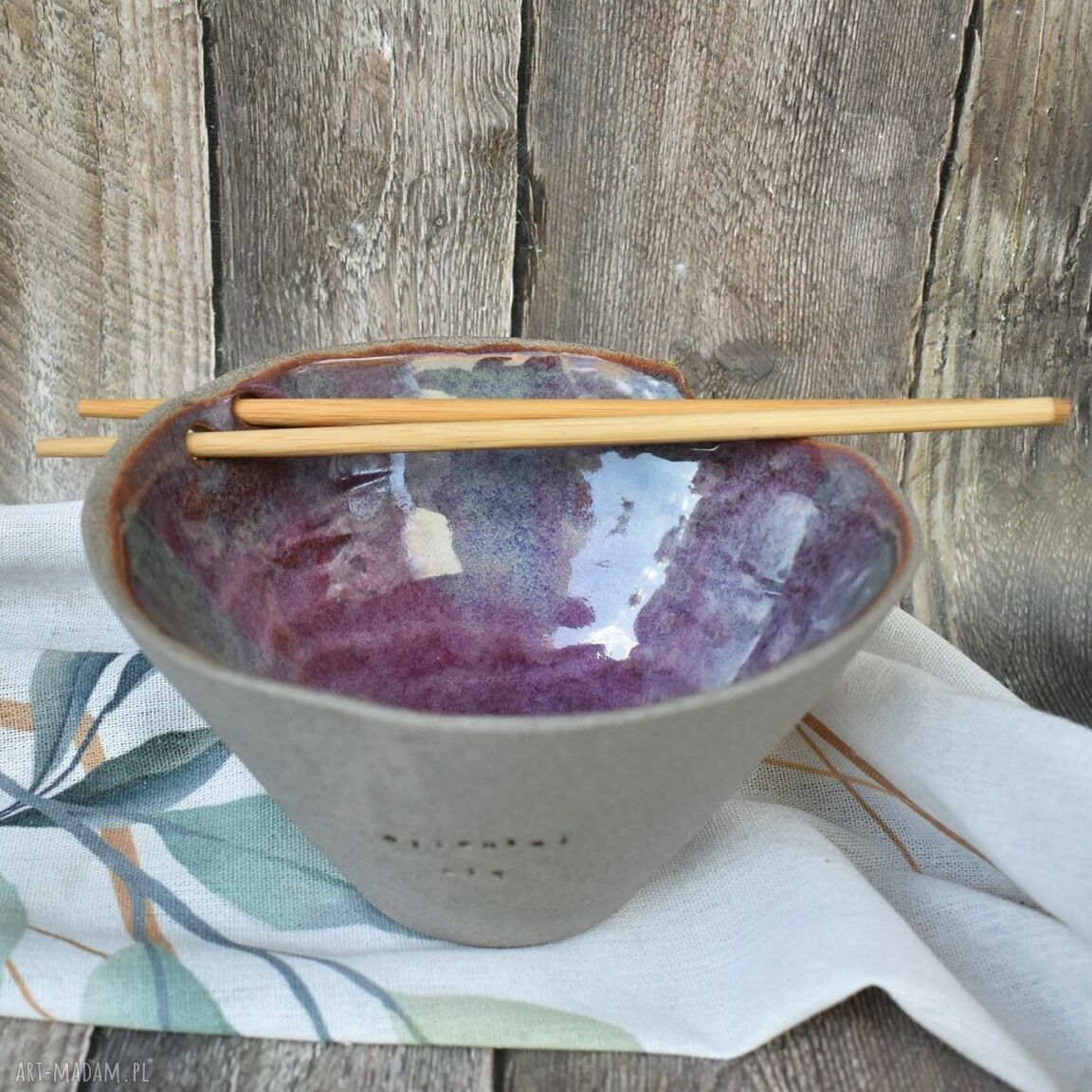 orientuj się" ramenówka miska ceramiczna handmade 7 ღ art-Madam.pl