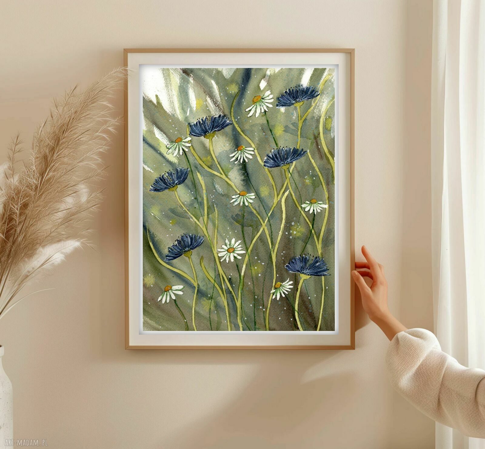 oryginalna akwarela A4 chabry - atrakcyjne ღ art-Madam.pl