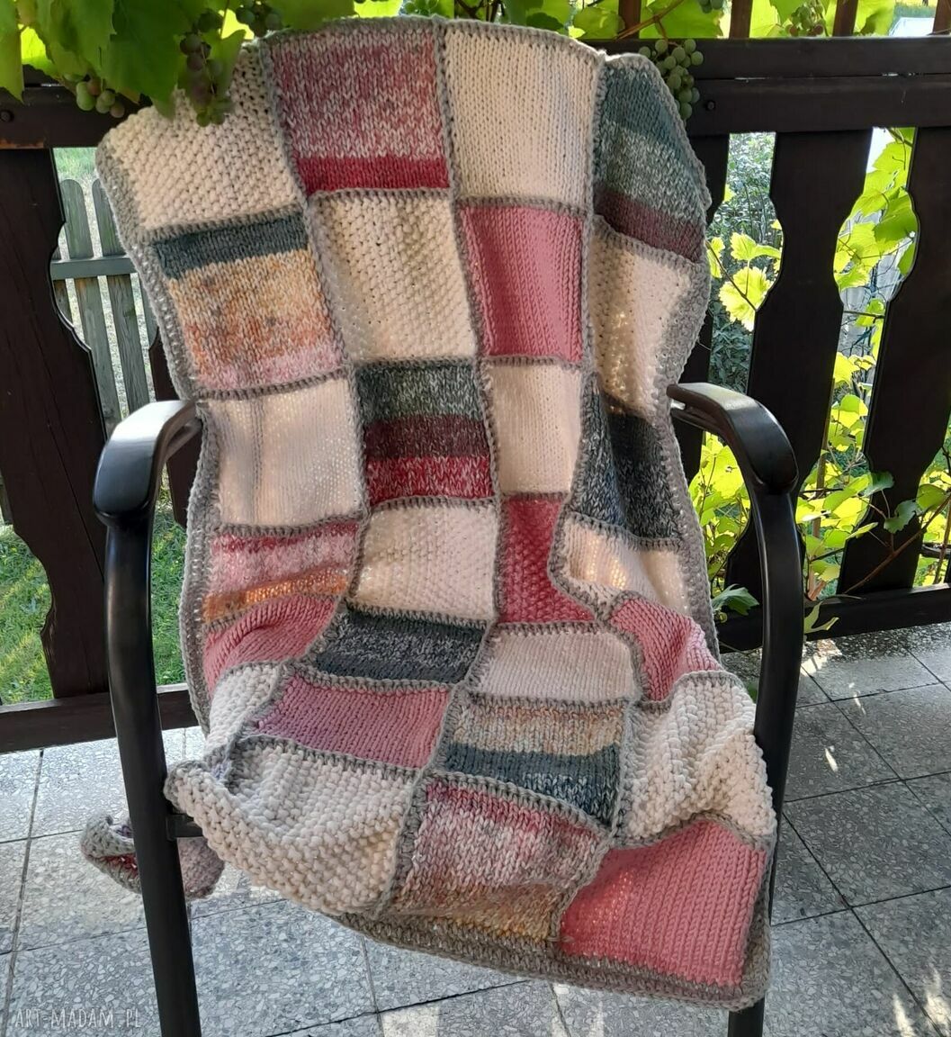 koce i narzuty pastelowa z kwadratów ღ art-Madam.pl