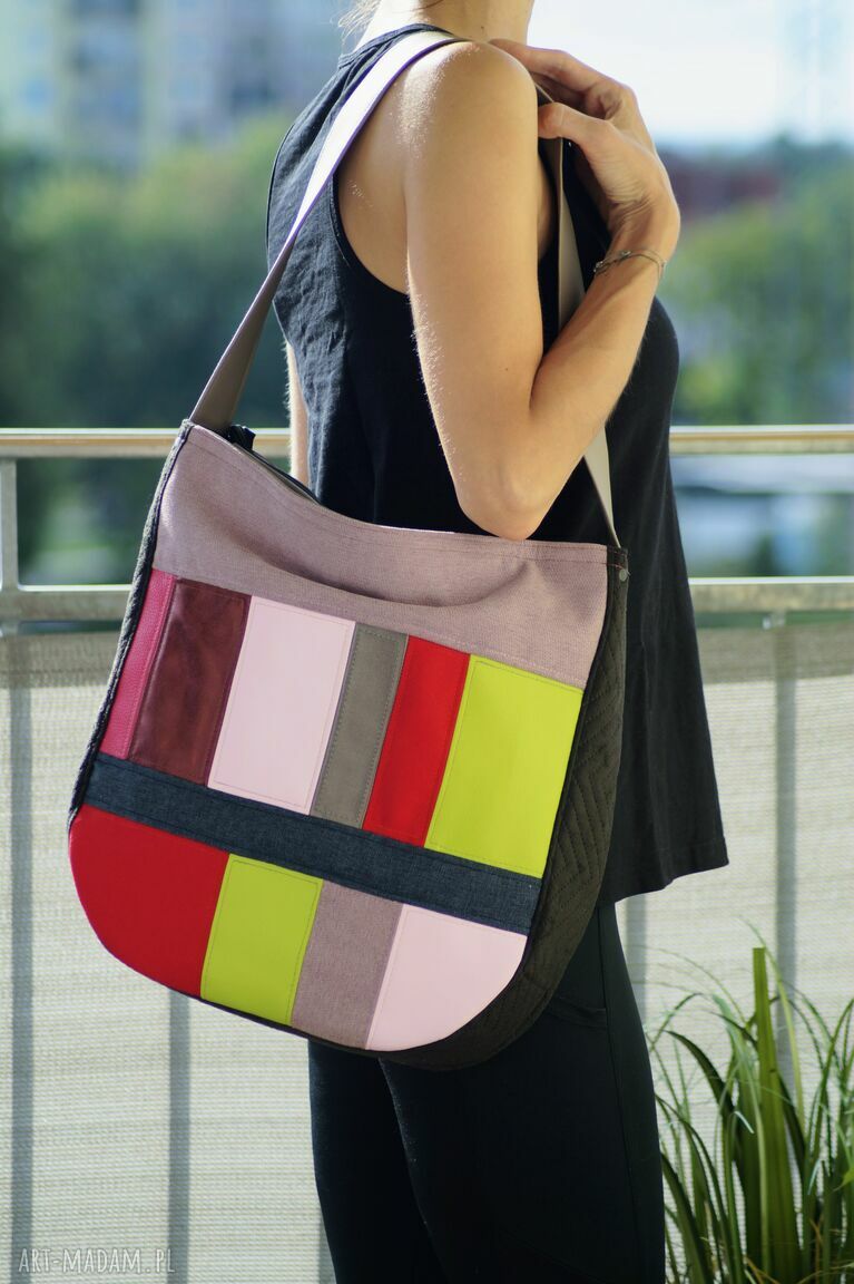 patchworkowa torba na ramię - Ręcznie wykonane torebki - Happy ღ art-Madam.pl