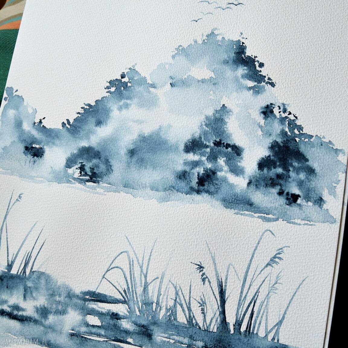pejzaż minimalistyczny obrazy akwarelowe akwarele ღ art-Madam.pl