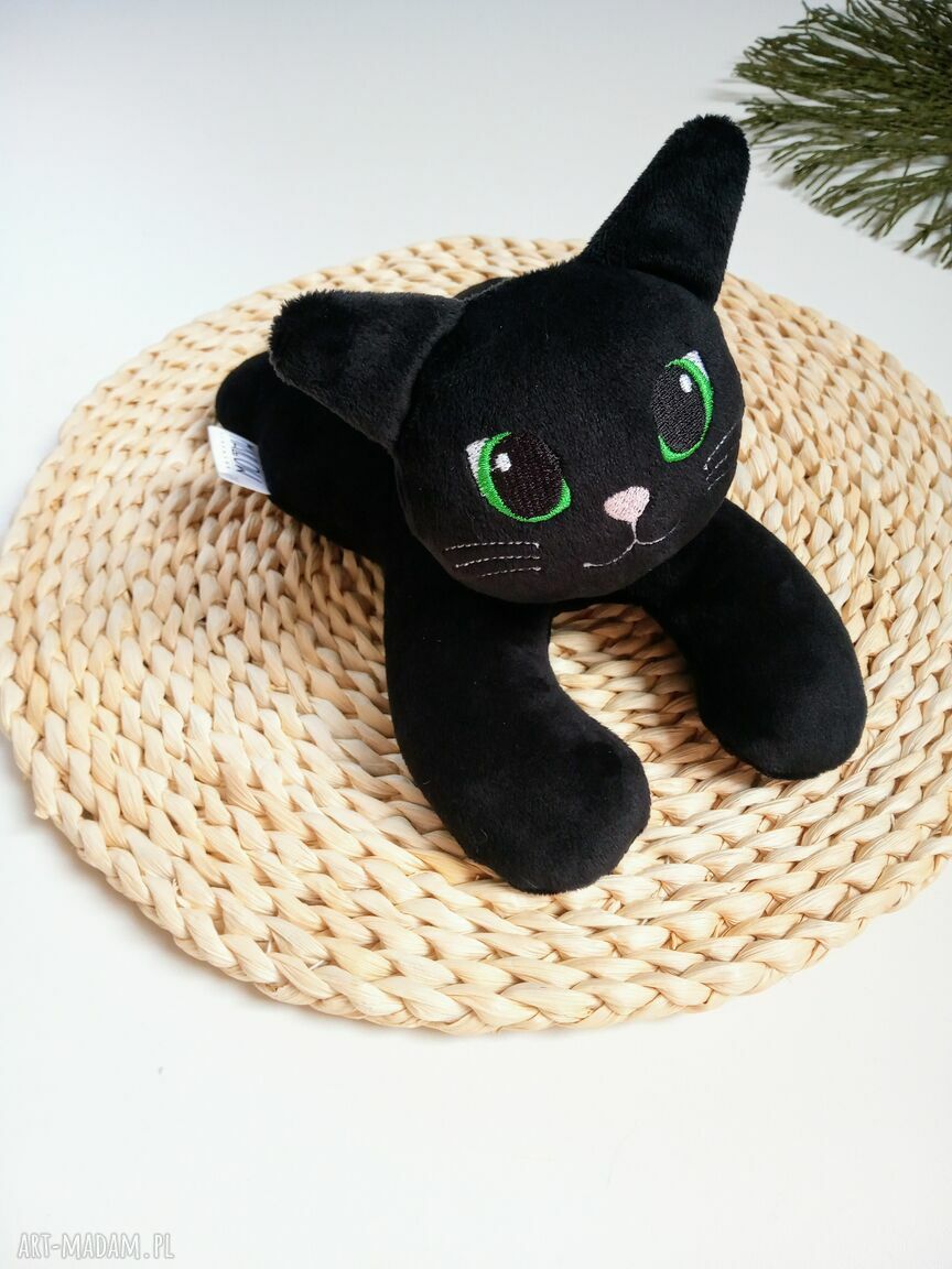 pluszowy czarny kotek - ręczne wykonanie maskotki ღ art-Madam.pl
