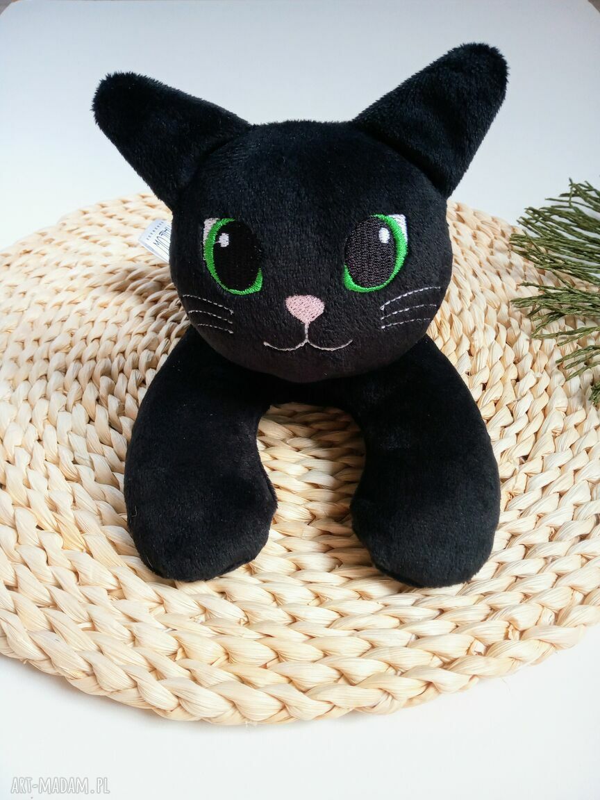 pluszowy czarny kotek - ręczne wykonanie maskotki ღ art-Madam.pl