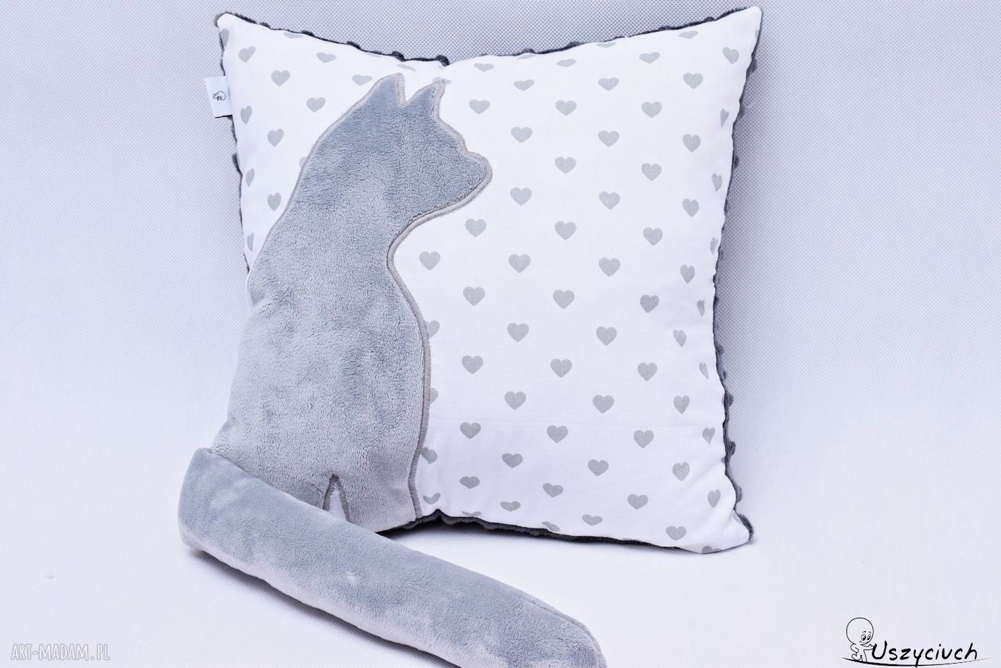 Handmade poduszki kot z ogonem 3d minky - Uszyciuch ღ art-Madam.pl