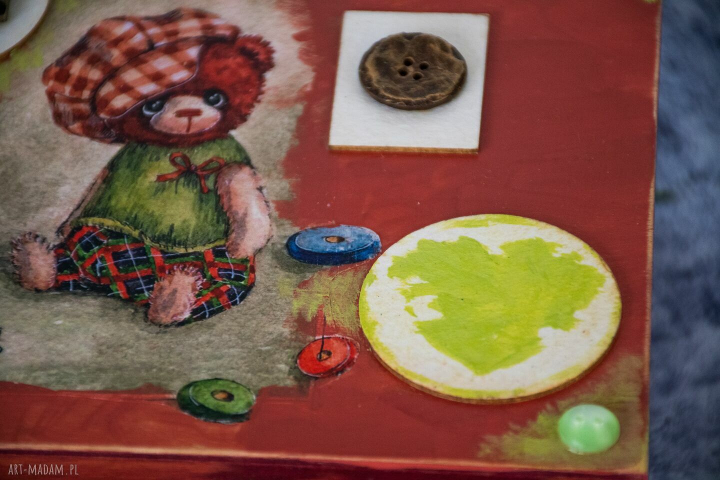 pudełka drewniane miś 2 - Mały ღ art-Madam.pl