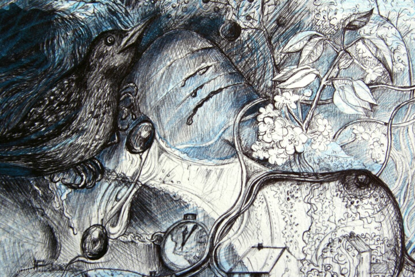 grafika - sen o gnieździe rysunek - pi art