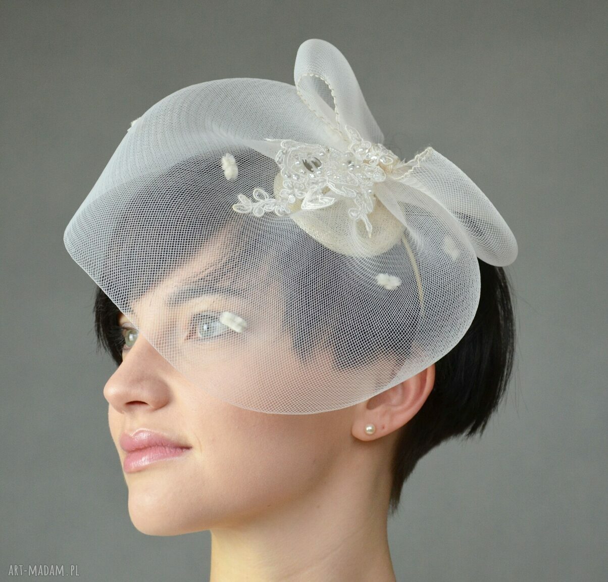 Ślubny Fascynator - Ozdoby do Włosów ღ art-Madam.pl