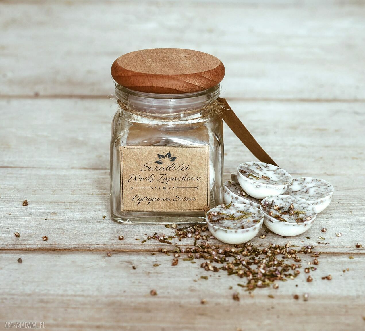 Sojowe Woski Zapachowe do Kominka Sosna i Cytryna ღ art-Madam.pl