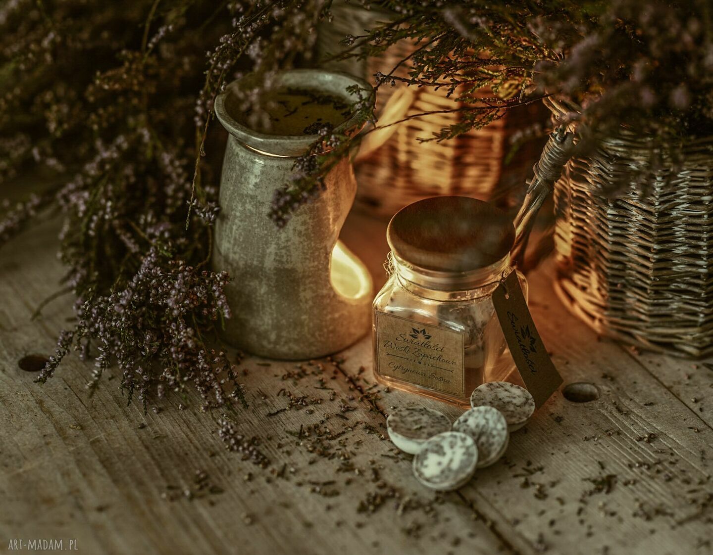 Sojowe Woski Zapachowe do Kominka Sosna i Cytryna ღ art-Madam.pl