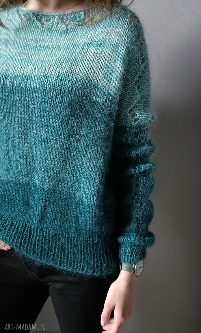 ciekawe swetry handmade - sweter luxe baltic - The Wool Art ღ art-Madam.pl