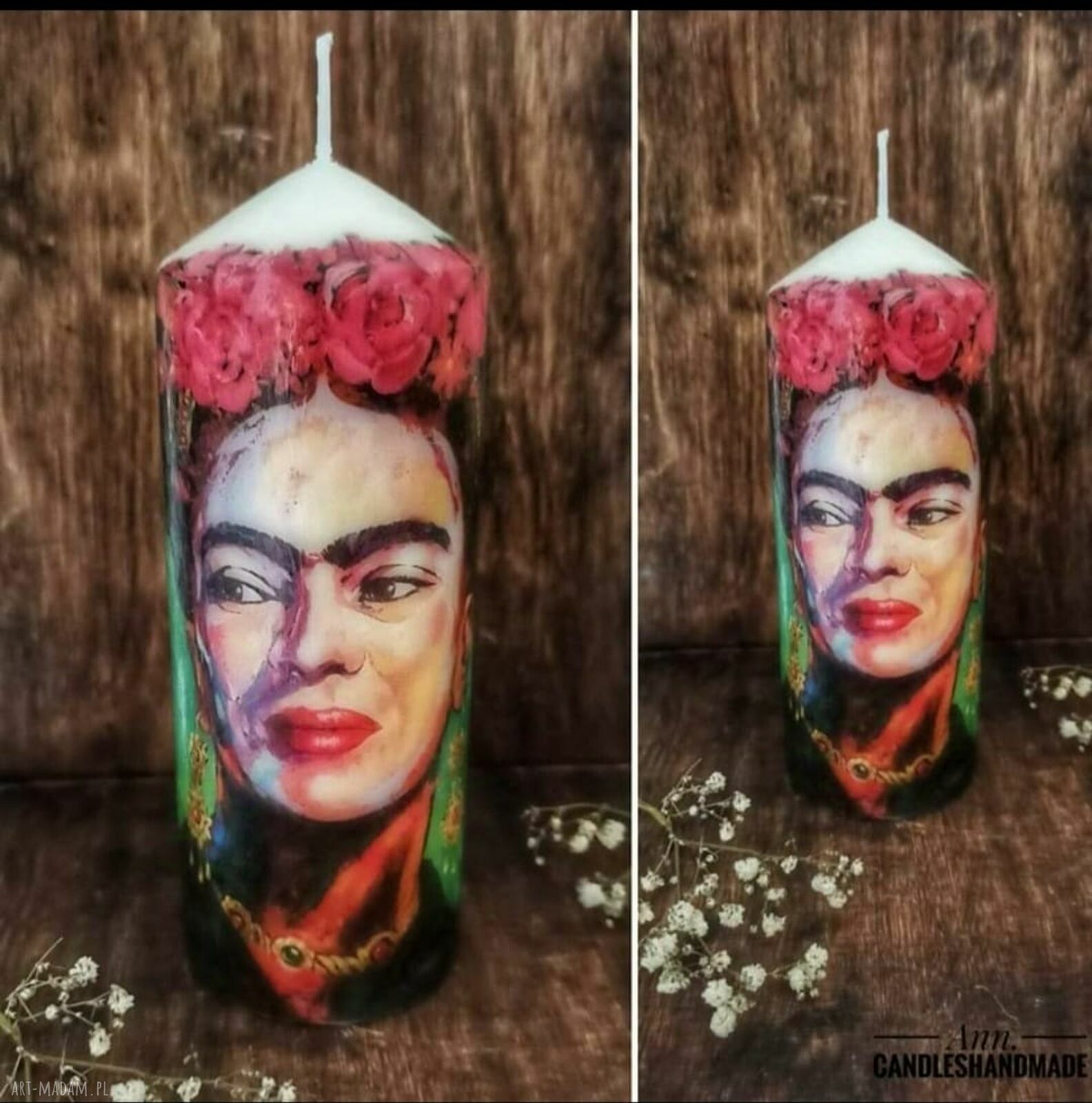 świeca dekoracyjna 18 cm - anncandleshandmade ღ art-Madam.pl