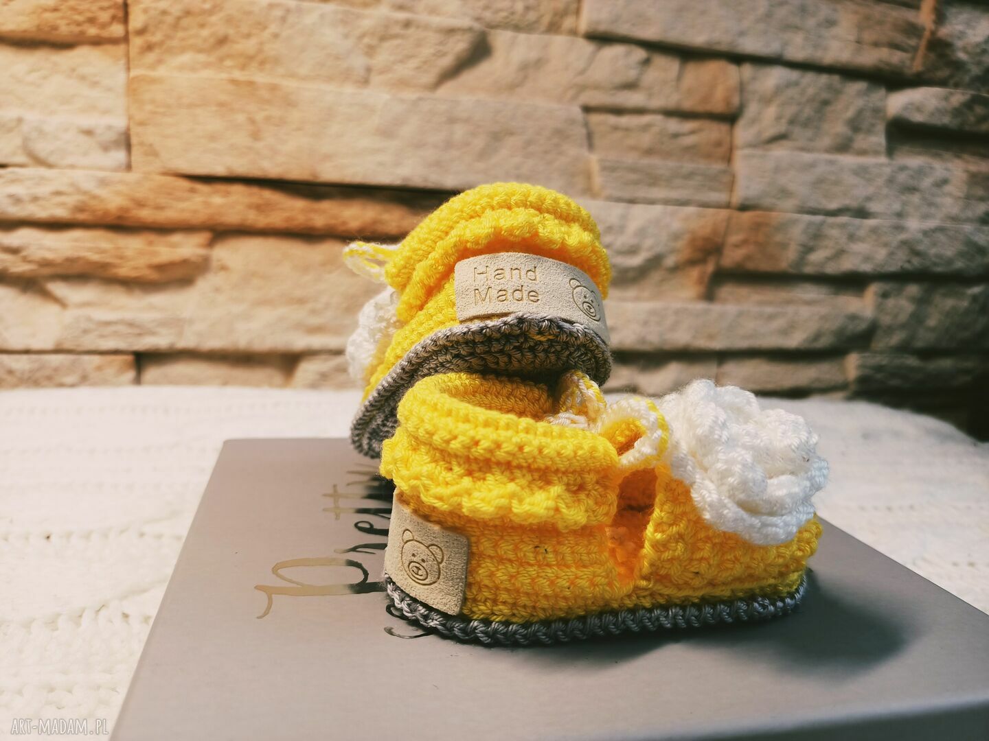 szydełkowe dzianinowe buciki i czapeczka na lato ღ art-Madam.pl