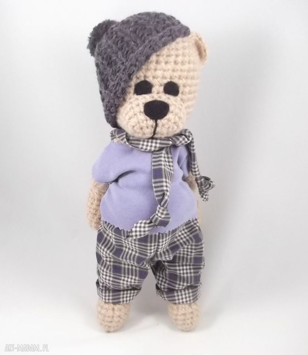 Szydełkowy Miś Grześ - Modne Maskotki ღ art-Madam.pl