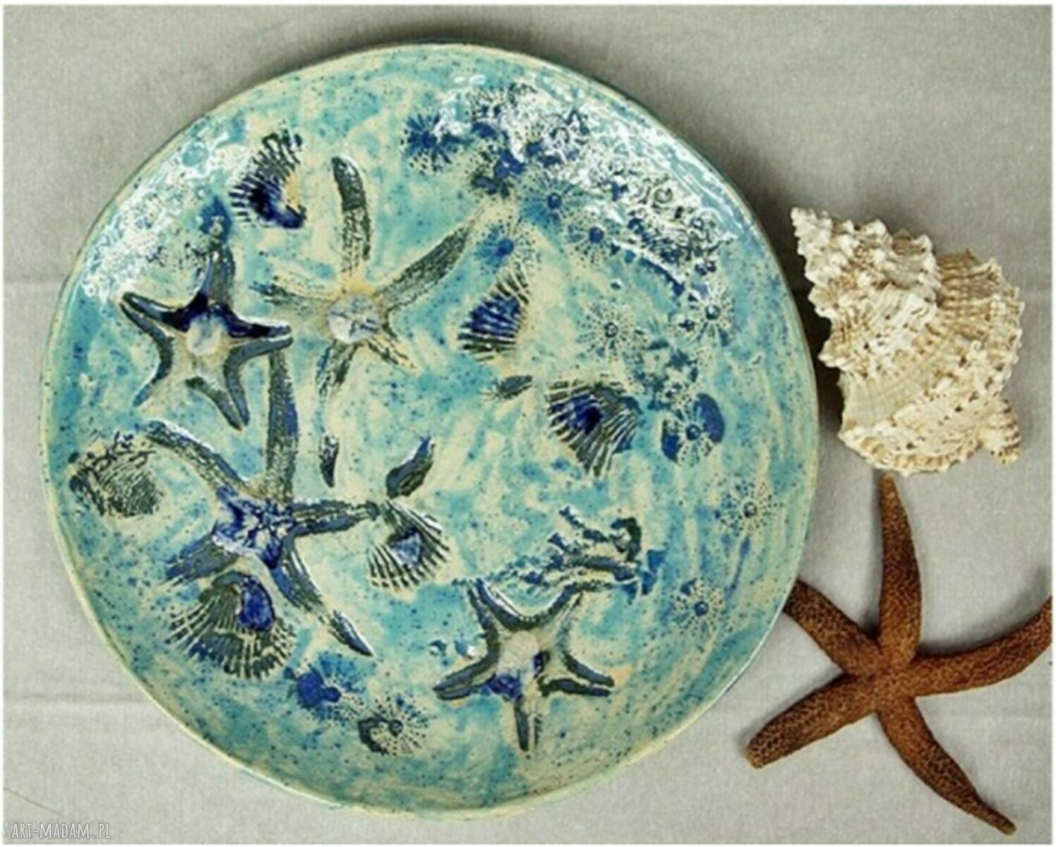 talerzyki dno morza - polska ceramika ręcznie robiony prezent, ceramika ...