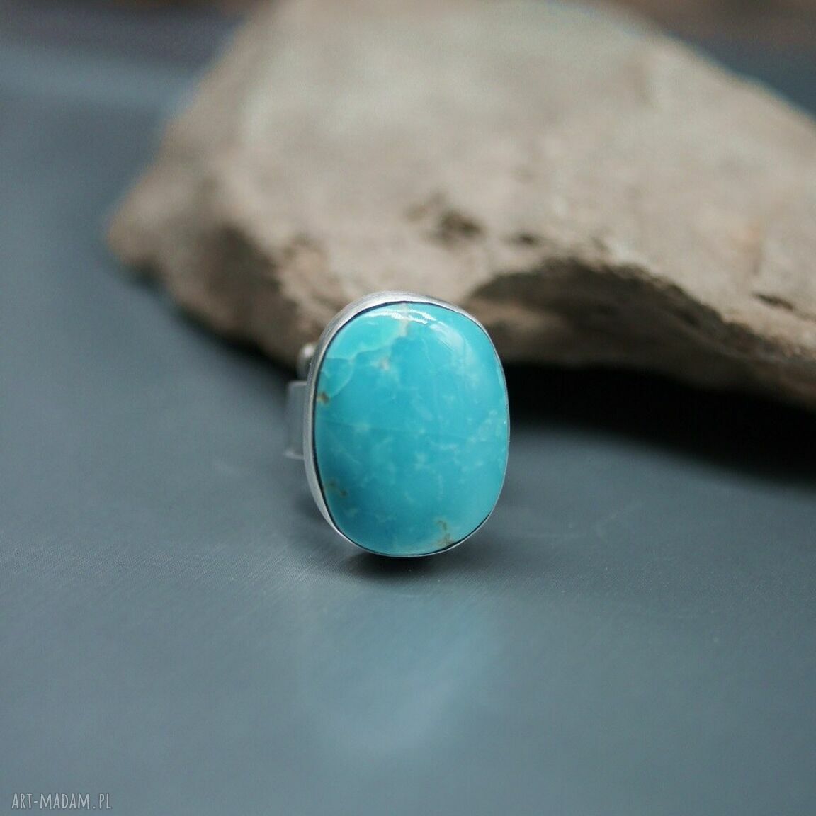 turkus naturalny pierścionek "galmir" ღ art-Madam.pl