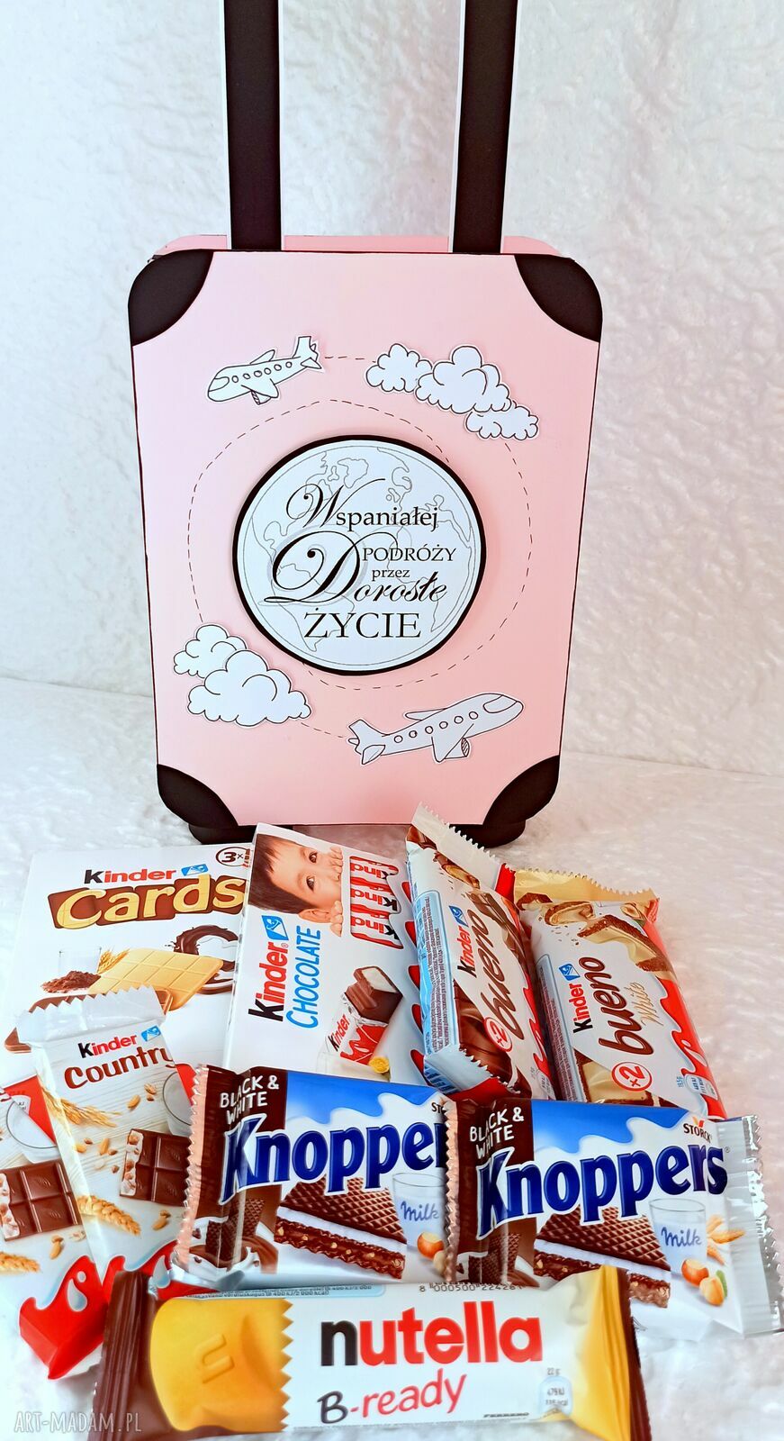 Walizka na 18 Urodziny Box Słodyczy Kartka na 18stkę ღ art-Madam.pl