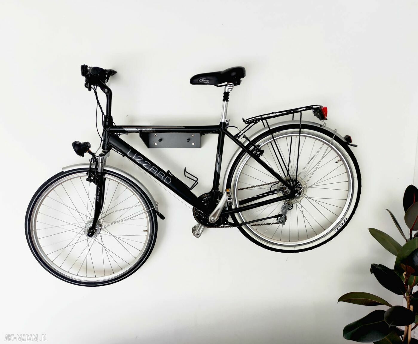 wieszak na rower / rowerowy kolor czarny - wyraziste ღ art-Madam.pl
