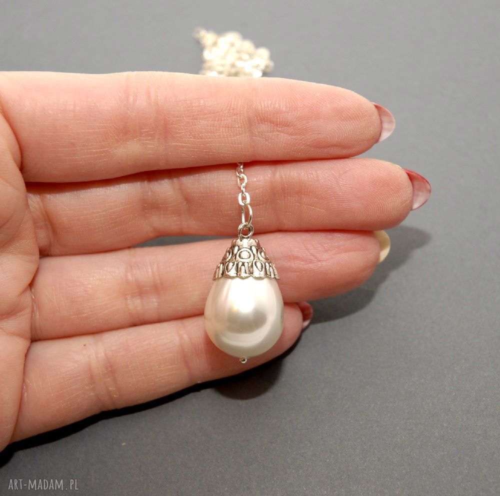 nietuzinkowe wisiorki - wisiorek z perłą seashell
