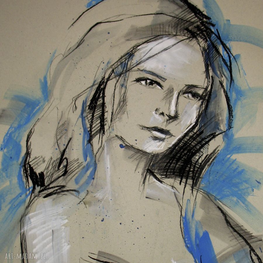 obrazy - wracam rysunek węglem tuszem i pastelami - katarzyna