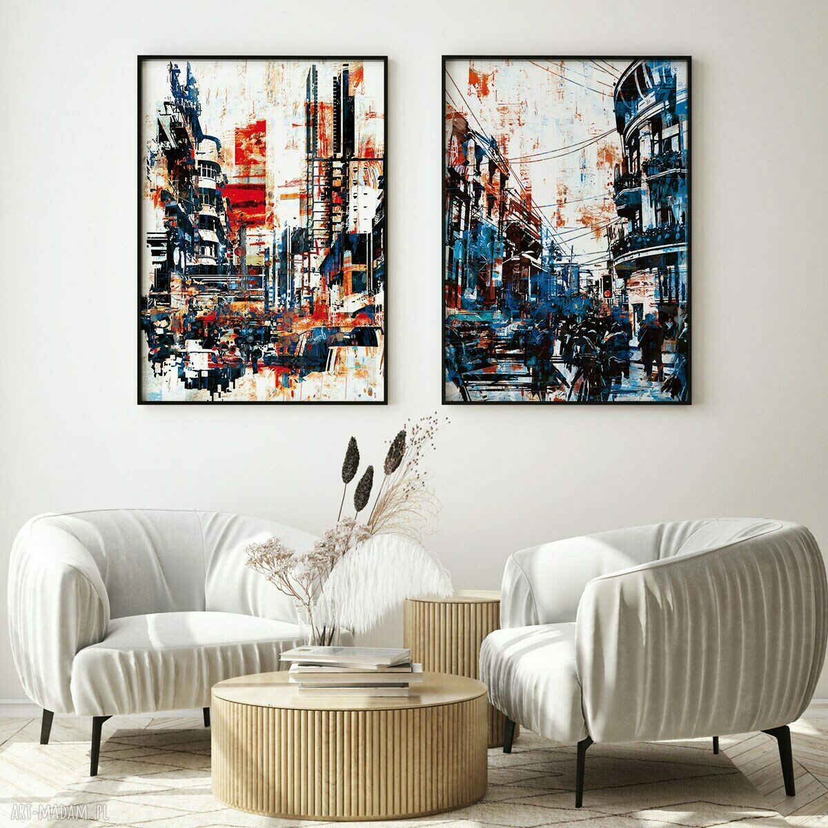 zestaw 2 plakatów abstrakcyjnych format 50x70 cm ღ art-Madam.pl