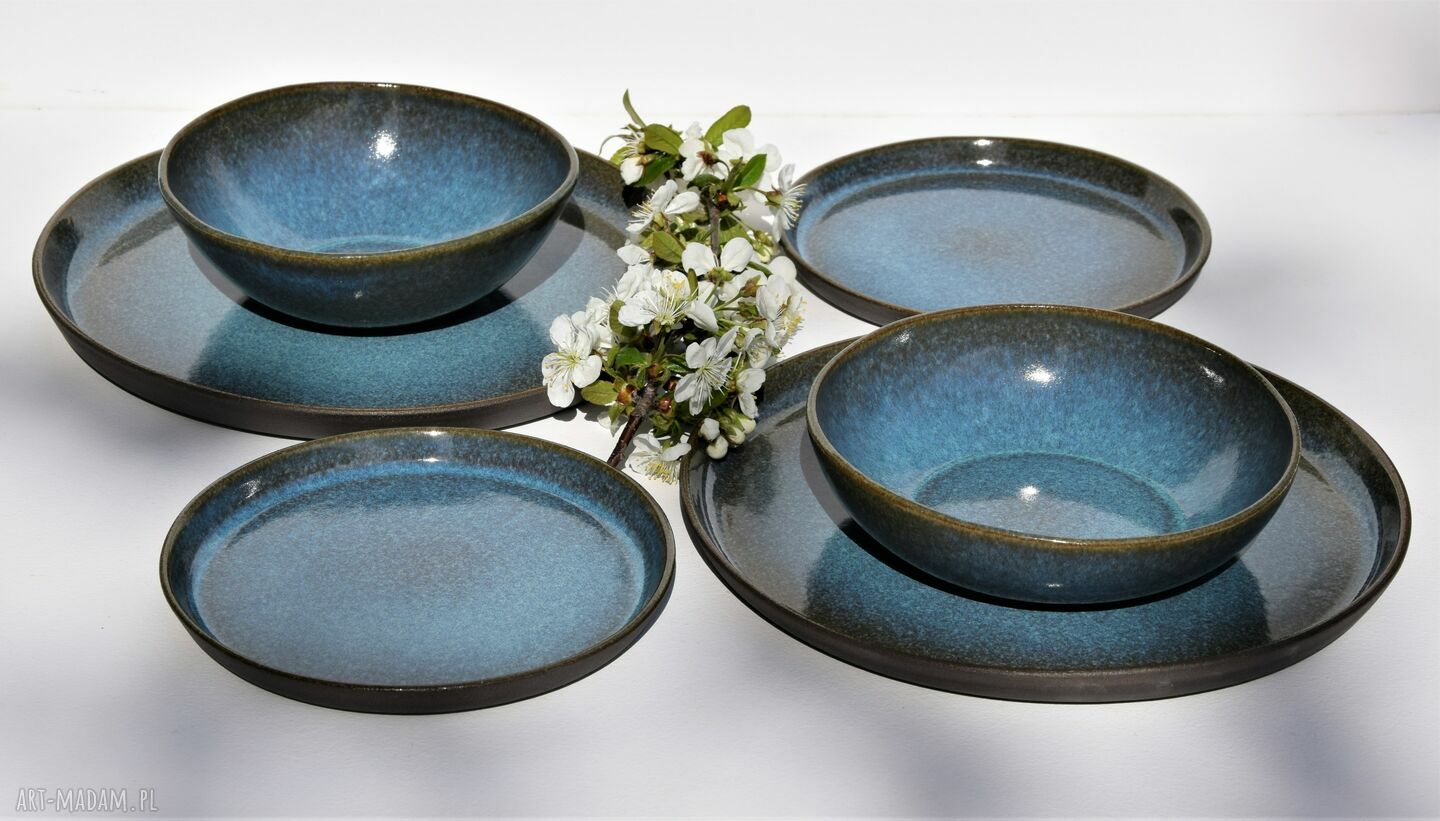 gustowne ceramika - zestaw ceramiczny dla dwojga talerz miseczka