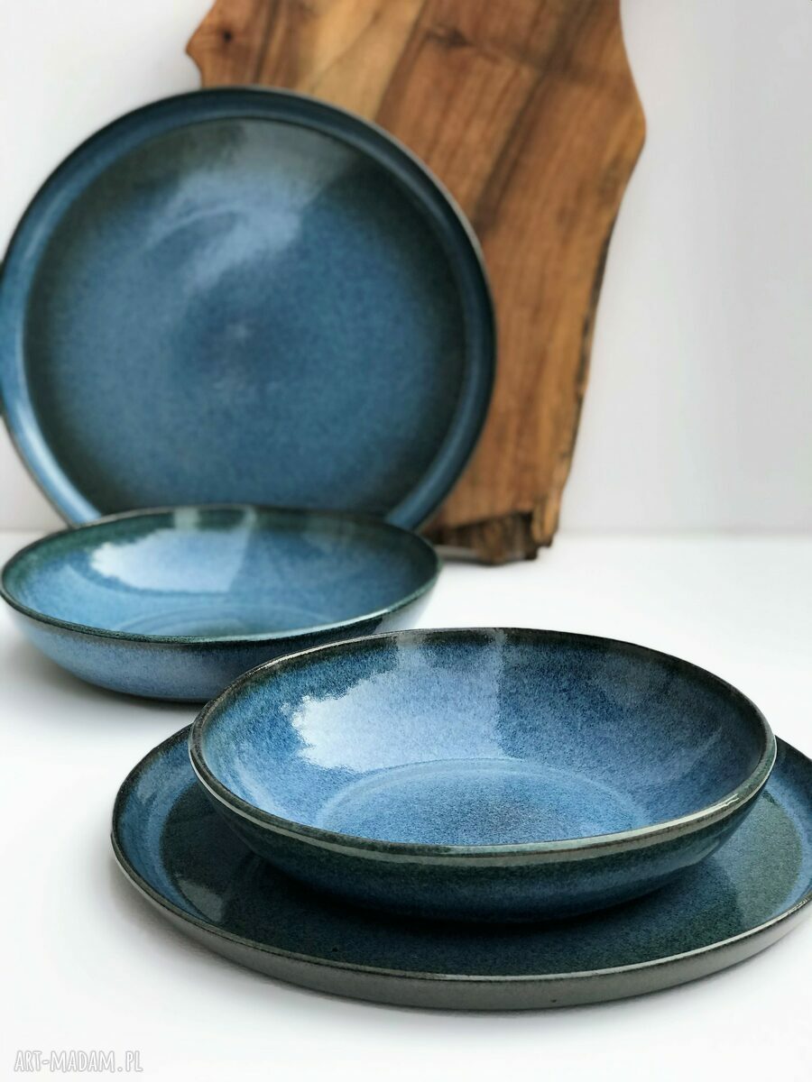 zestaw ceramiczny dla dwojga talerz plus miska - Ceramika ღ art-Madam.pl