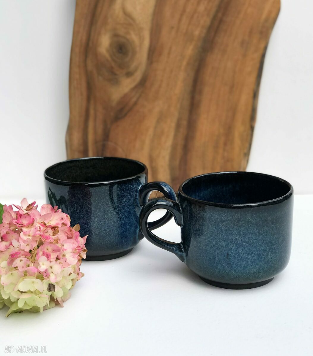 Zestaw Dla Dwojga Duża Filiżanka Ceramiczna Nocne Niebo ღ art-Madam.pl