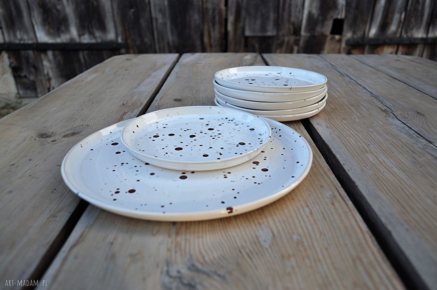 ręcznie zrobione ceramika - zestaw talerzy talerz deserowy